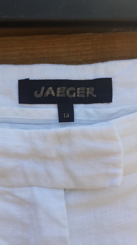 JAEGER White Linen Trousers Size 14 .. | eBay UK
