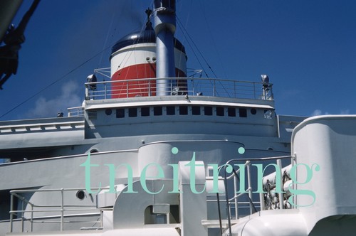 SS UNITED STATES LINES BRIDGE FRONT FOREDECK JULY 1956 VINTAGE COLOR ...