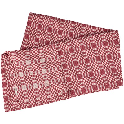 Red n Cream Check 52" Square Tablecloth, Woven, Primitive, New | eBay