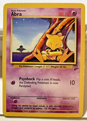 ABRA - Base Set 2 - 65/130 - Common - Pokemon Card - Unlimited - 2000 ...