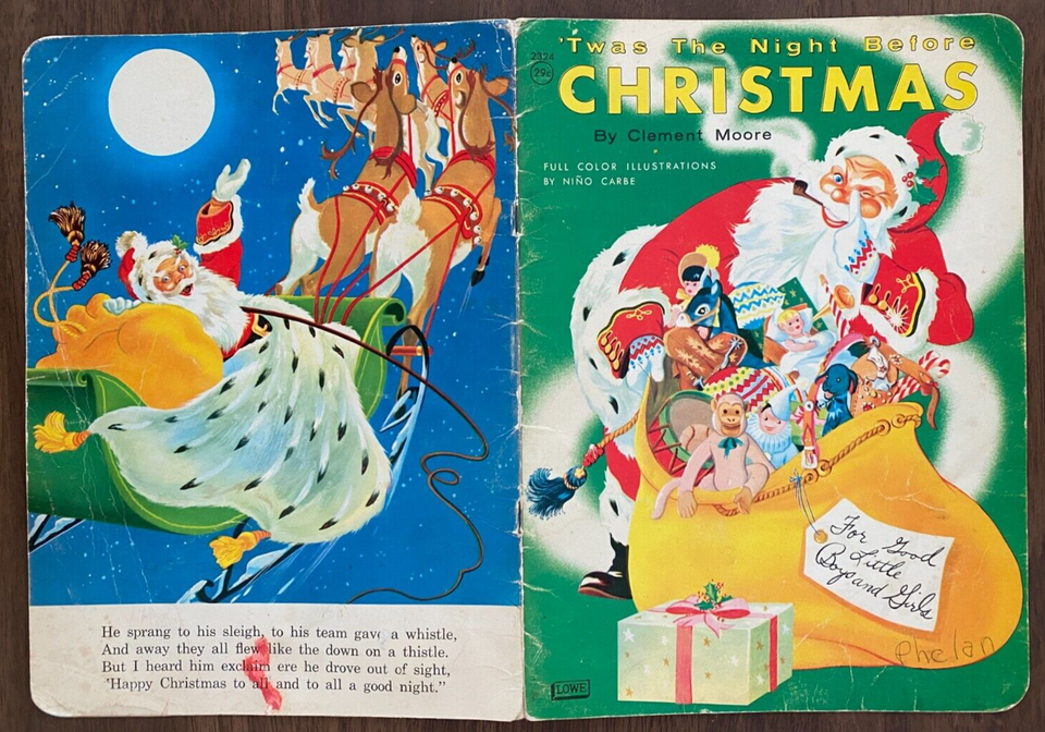 RARE Twas Night Before Christmas 1964 Disney artist Nino Carbe James ...