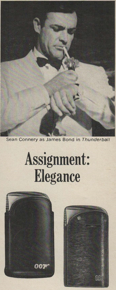1966 James Bond 007 Butane Lighter by Evans Vintage Rare Print Ad Sean ...