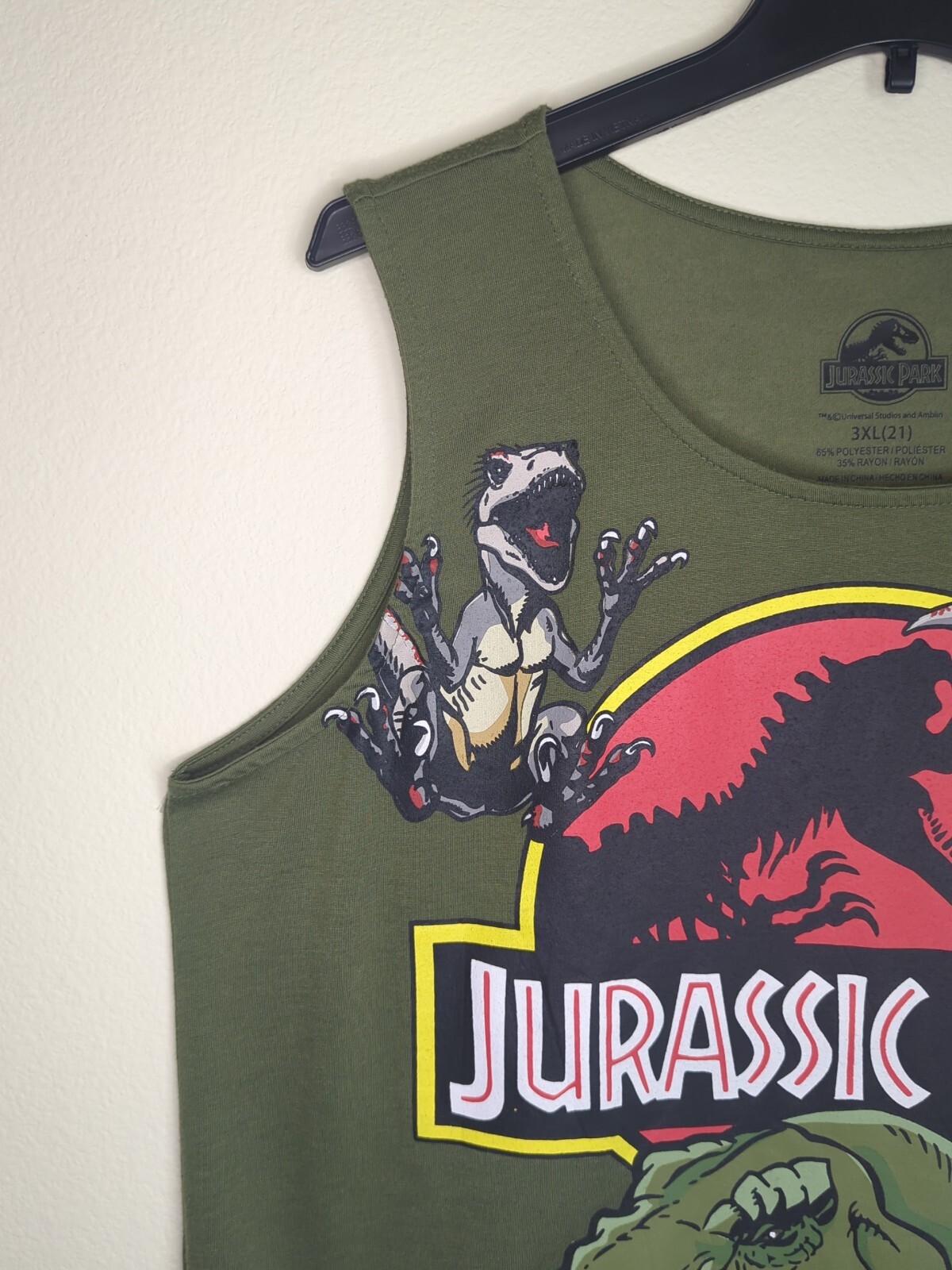 Jurassic Park Universal Studios T-Rex Raptor Tank Top… - Gem