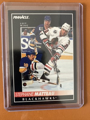 1992-93 Pinnacle Chicago Blackhawks Hockey Card #180 Stephane Matteau ...