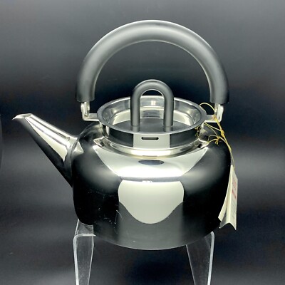 POPOT Tea Kettle Solid 18/10 Stainless Steel LUCKYWOOD Teapot JAPAN NEW ...