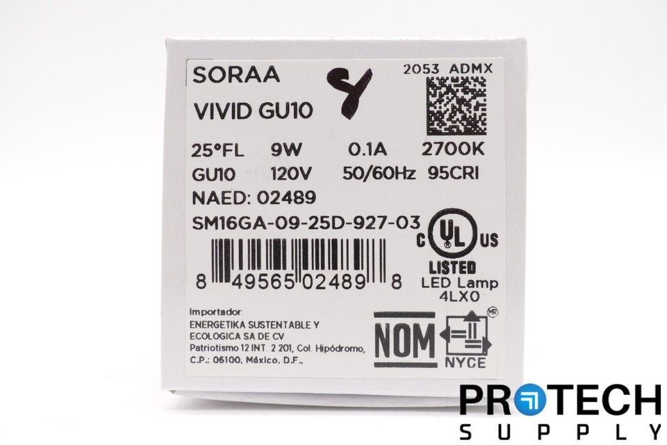 SORAA Vivid GU10 9W SM16GA-09-25D-927-03 NEW with WARRANTY | eBay