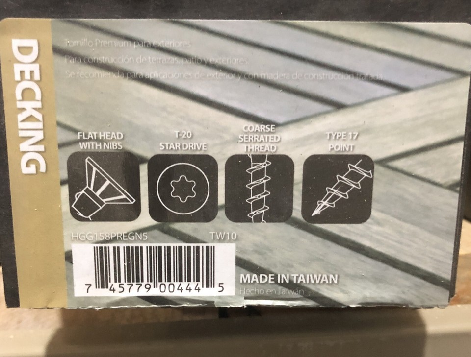 5 Lbs. Huttig-Guard 1 5/8" x #8 Pro Outdoor Decking Screw T-20 Star ...