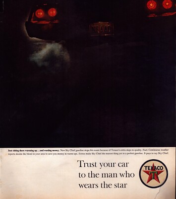 1963 Texaco Gasoline Vintage Ad "Trust your car to the man who wears ...
