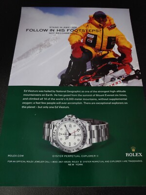 FOOTSTEPS ~ Original Rolex EXPLORER II Watch Magazine Ad Advertisement ...
