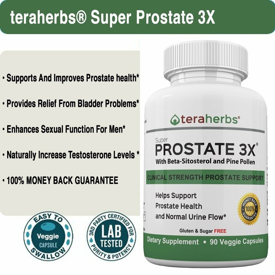 Prostate 3X Support Improves Prostate Health & Frequent Urine Flow 90 ...