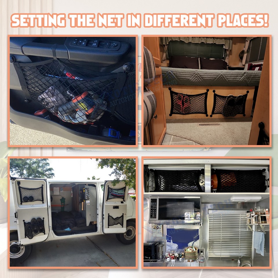 2 Packs Envelope Style Truck Car SUV Cargo Mesh Net Pocket Storage ...