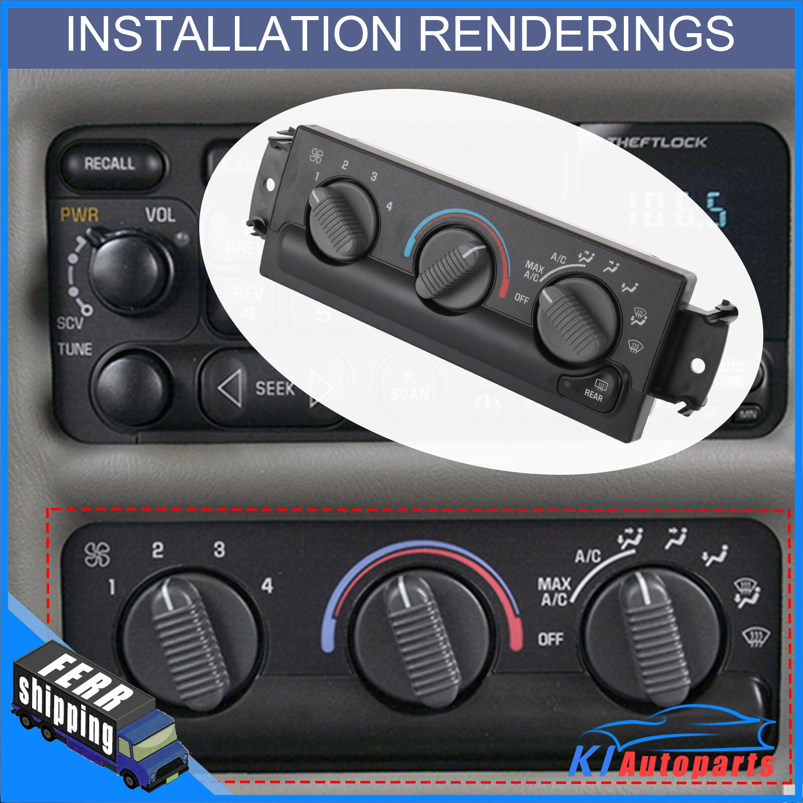 Rear Heater A/C Climate Control Switch Defrost For 99-01 Chevy Blazer ...