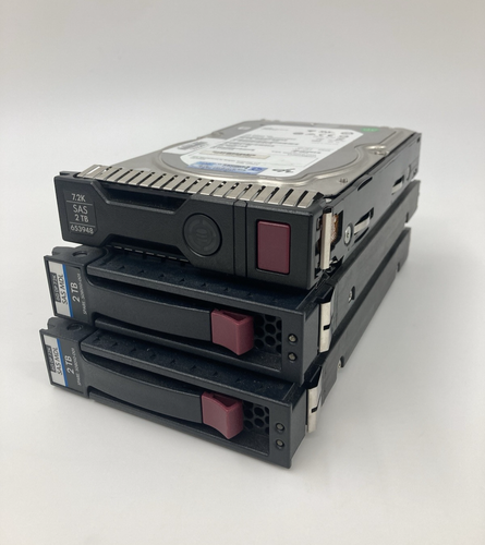 Batch of 3 HP 3.5" 2TB SAS Hard Disk Drives 6 Gbps 7.2K RPM - Mixed ...