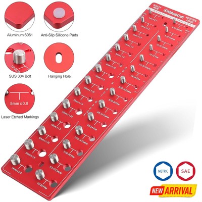 Screw Thread Checker Bolt/ Nut Identifier Gauge SAE Metric Wall Mount ...