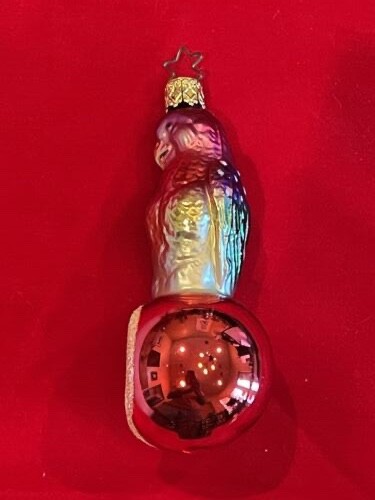 NEW 4'' Old World Christmas ornaments, colorful Parrot on red reflector ...