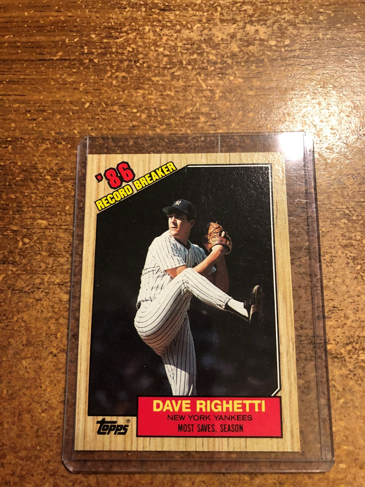 1987 Topps Baseball # 5 Record Breaker Dave Righetti 46 Saves in Season ...