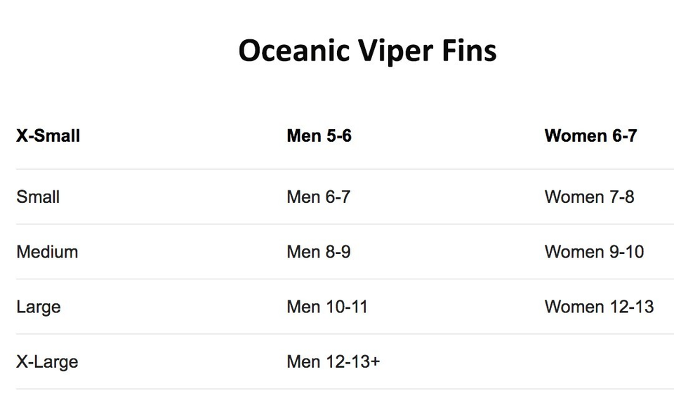 Oceanic Viper Open Heel Dive Snorkel Fins Flippers XL - XS Scuba Spring ...