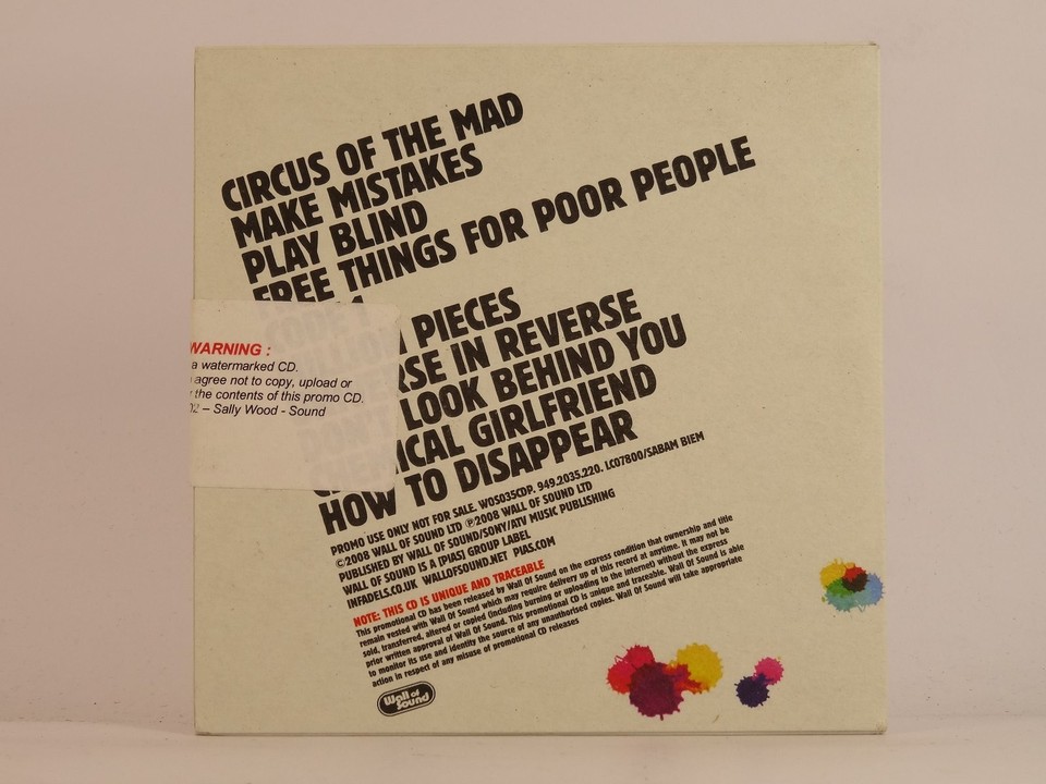 INFADELS UNIVERSE IN REVERSE (45) 10 Track Promo CD Album including ...