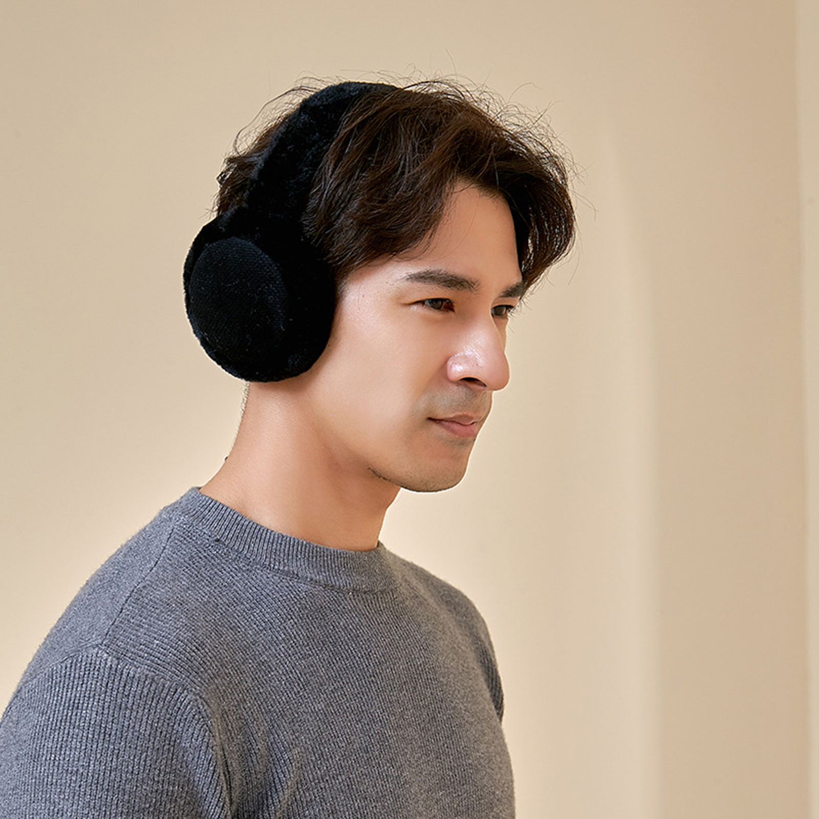 Unisex Ear Cap Solid Color Windproof Thickened Plush Earmuffs Winter | eBay