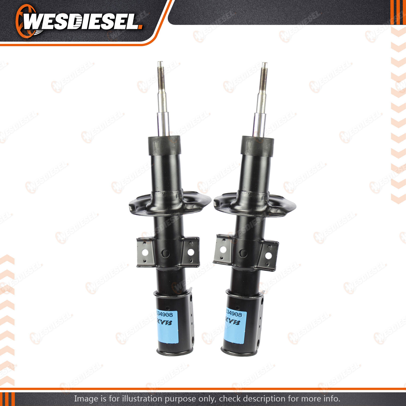 2 Pcs KYB Front Premium MacPherson Strut Shock Absorbers 634908 OE ...
