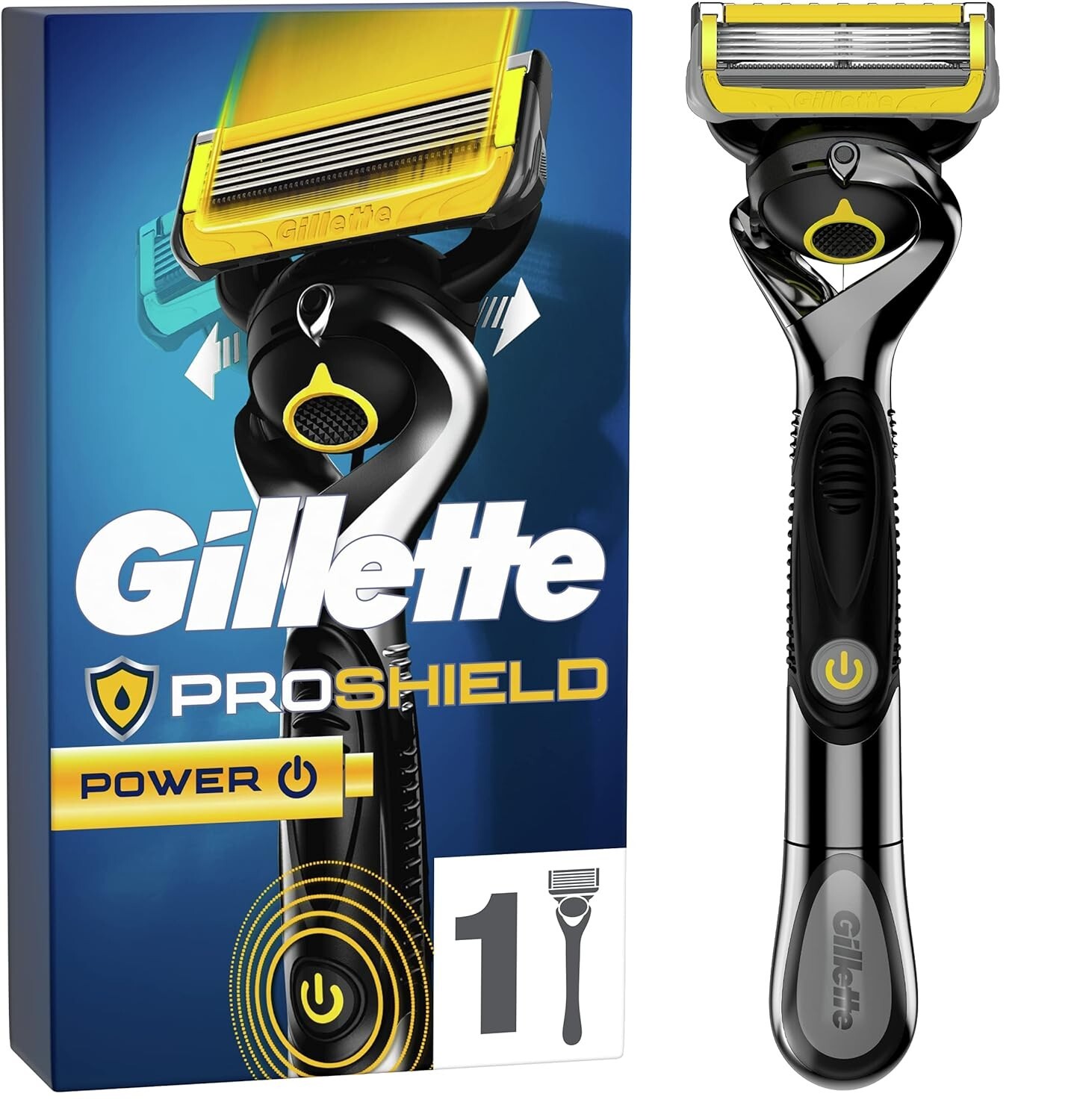Gillette PROSHIELD POWER Mens Shaving Razor - 1 Razor + Battery | eBay