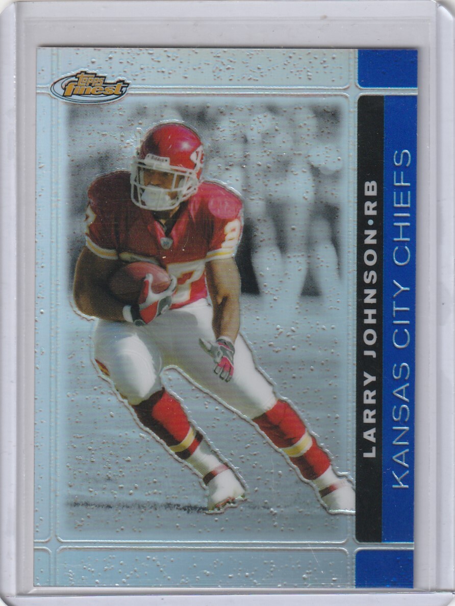 LARRY JOHNSON Chiefs 2007 Topps Finest #22 Blue Refractor Parallel /299 ...