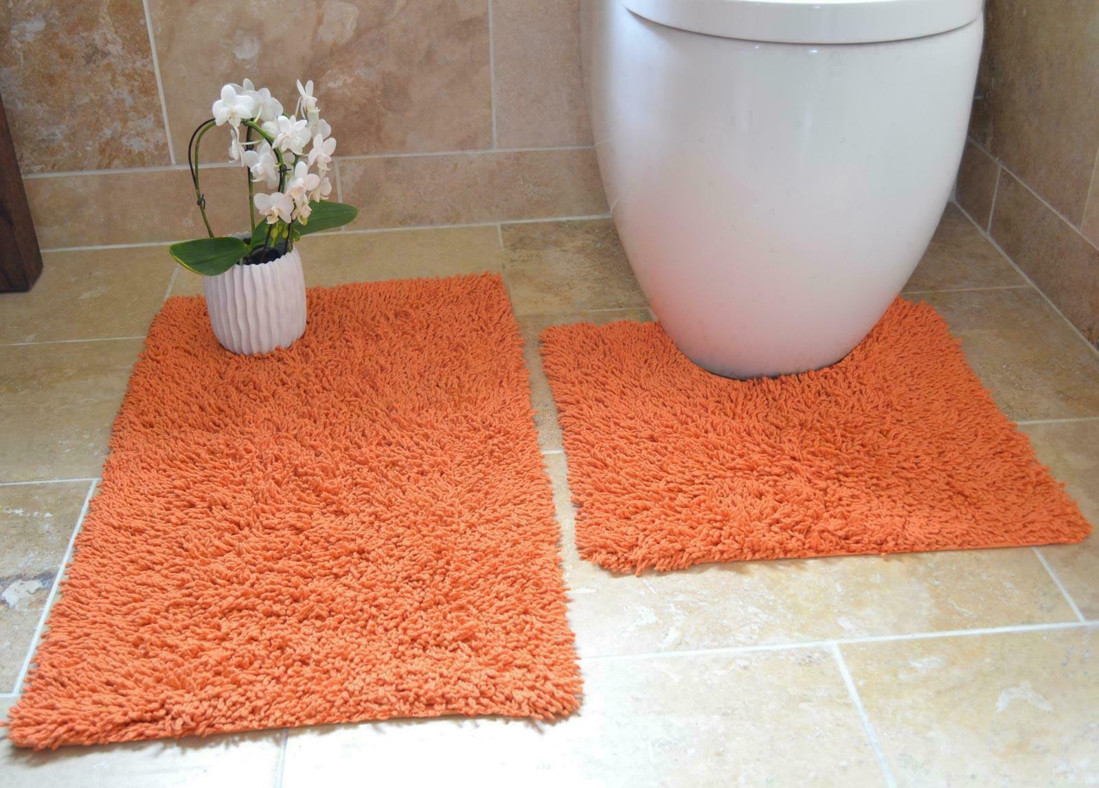2 Piece Bath Mat Pedestal Set Tumble Twist 100% Cotton Bath Toilet ...