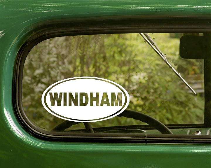 2 WINDHAM MAINE DECALs Oval Sticker Travel Mug Car Truck Window Bumper ...