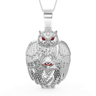 Real Moissanite Diamond Freemasonry Eye Masonic Owl 14K Gold Over ...