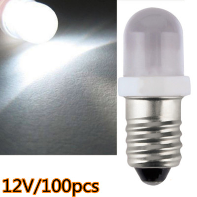 100Pcs White Bulbs 12 Volt Instrument Indicator Bulbs E10 1447 Screw ...