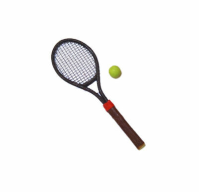 Dollhouse Tennis Ball and Racket with Leather Wrapped Handle Artisan ...