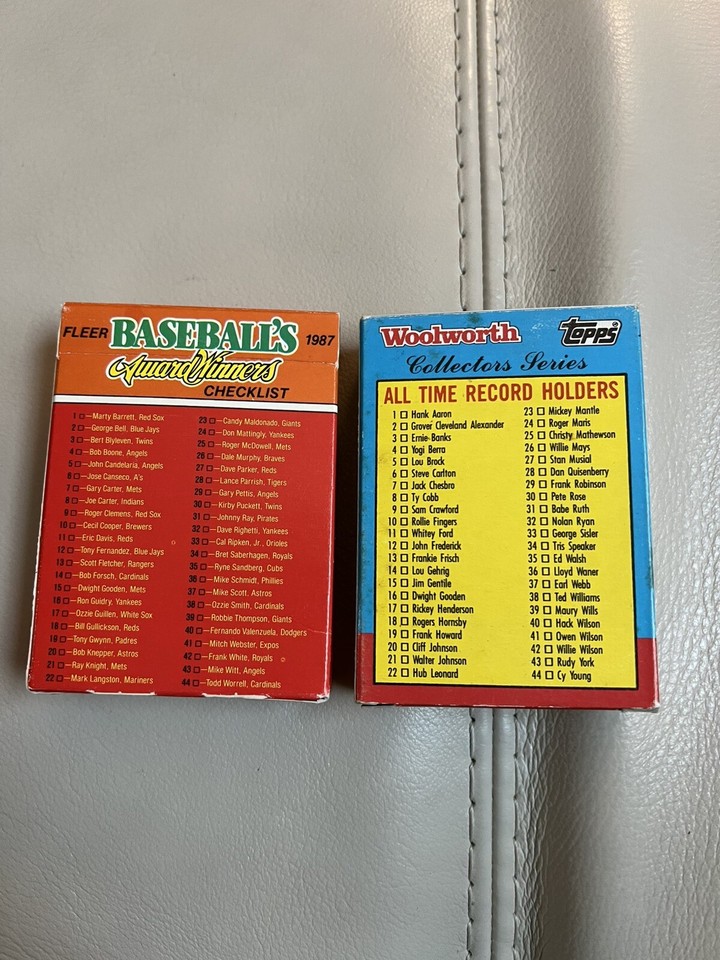 1985 Woolworth Topps And 1987 Fleer Complete Set Cards | eBay