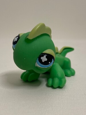 LPS Littlest Pet Shop Iguana/Lizard 2007 Hasbro Green With Blue Eyes ...