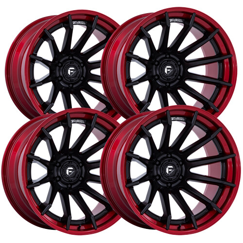 (Set of 4) Fuel Fusion Forged FC403 Burn 22x10 5x5" -18mm Black/Red ...
