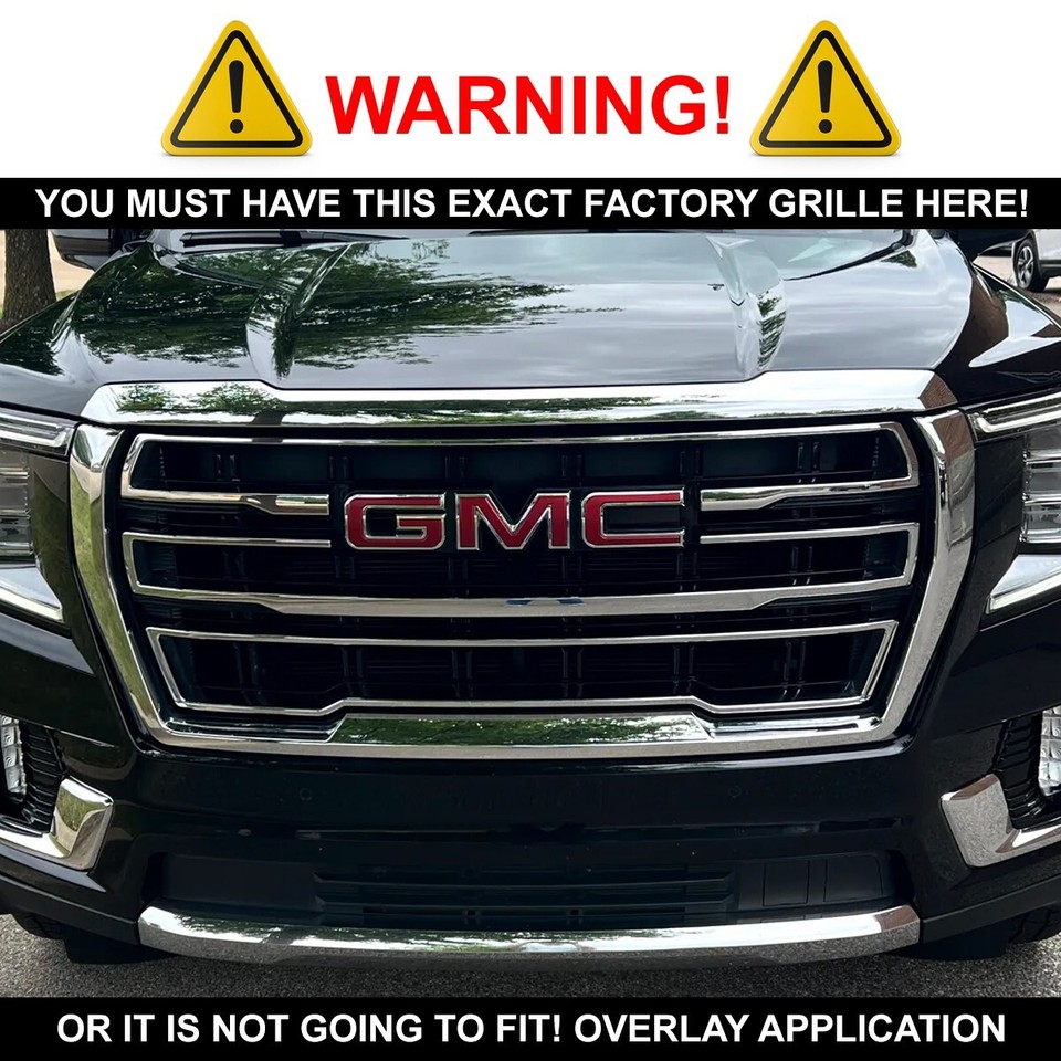 2021-2024 GMC Yukon & Yukon XL Chrome Grille Grill Overlay Mesh Pattern ...