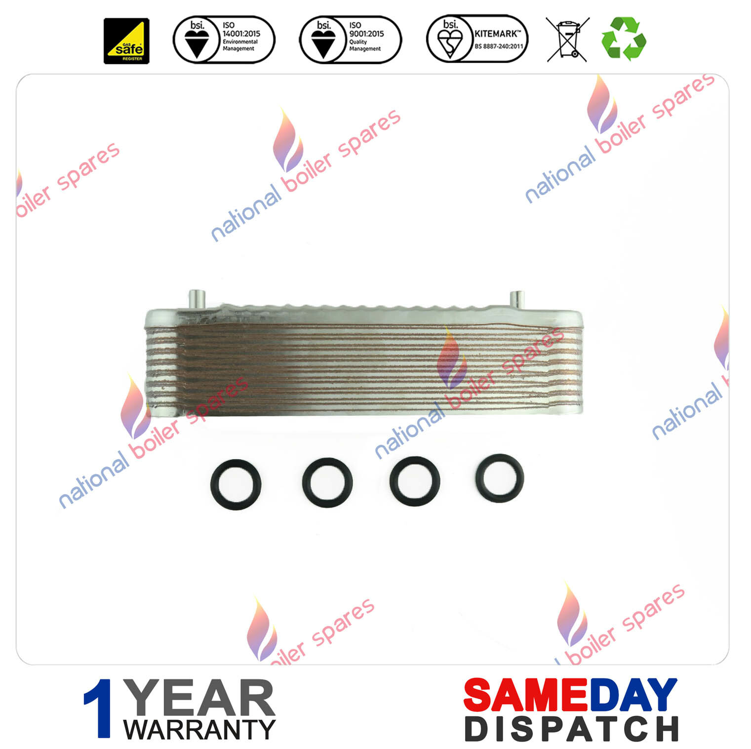 Biasi Riva Compact M90E.32S Boiler DHW Hot Water Heat Exchanger ...