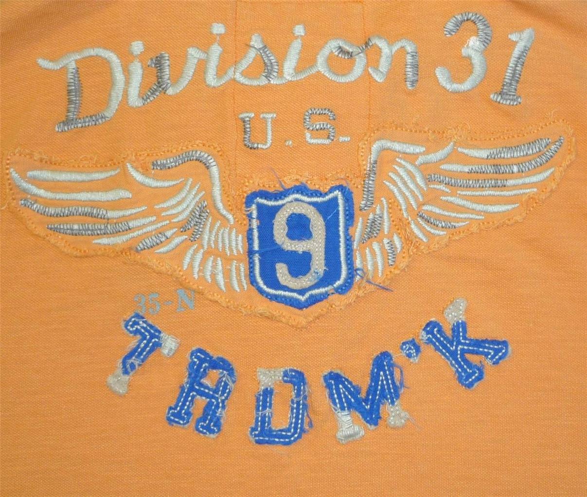 American Eagle Outfitters AEO US-9 Double Logo Mens Orange Polo Shirt ...