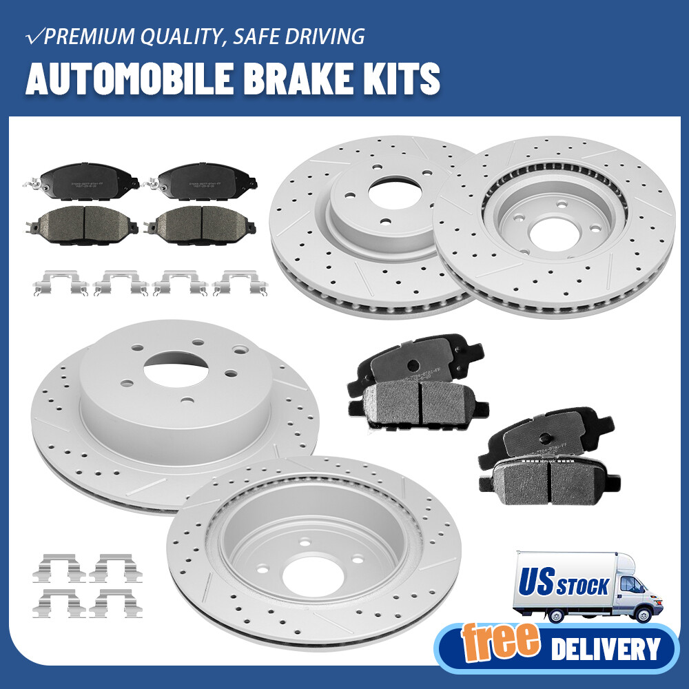 Front & Rear Brake Rotors + Ceramic Pads for Nissan Murano Pathfinder ...
