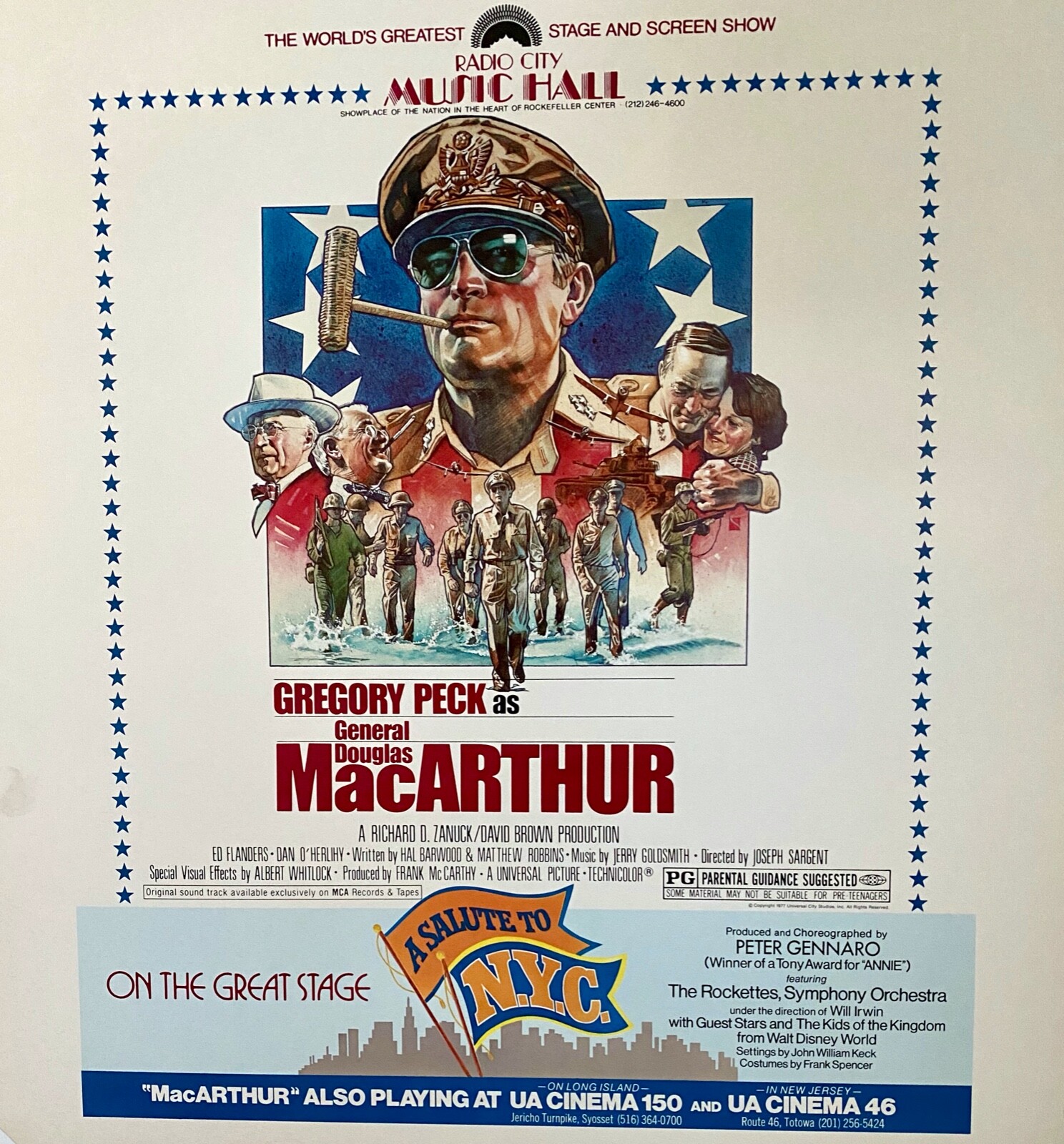 1978 Movie MACARTHUR original TRANSIT CARD movie poster 22" X 21 ...