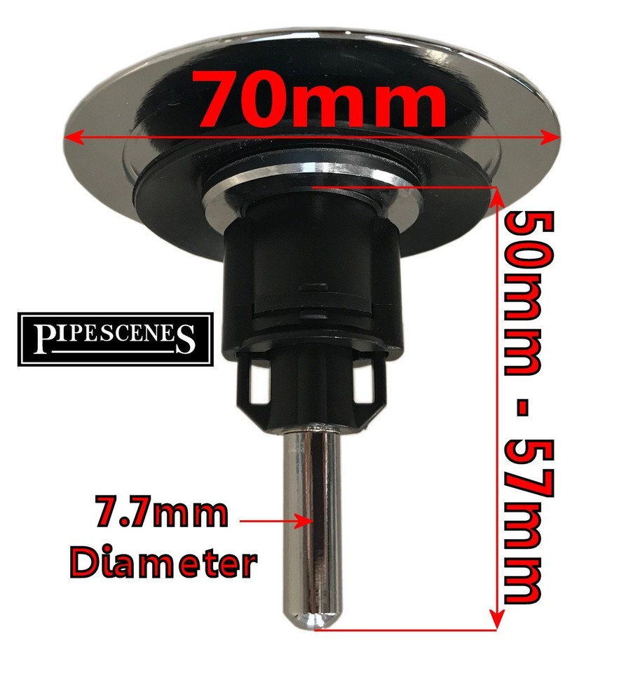 McALPINE 70mm Bath Clicker Waste Plug Smooth Stem Click Clack ...