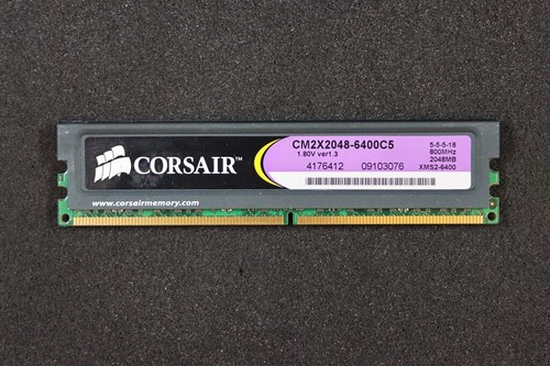 Corsair CM2X2048-6400C5 DDR2 Module 2GB (1x2) PC2-6400U DDR2-800 CL5 ...