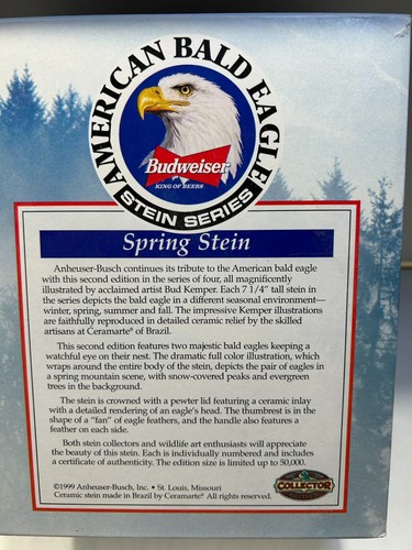 Collectible Anheusher Bush American Bald Eagle Stein Series, Spring ...