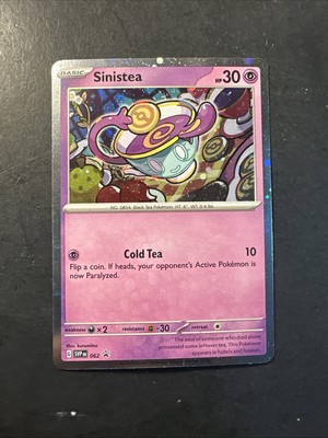 Sinistea 62 Pokémon Scarlet Violet Cosmic Holo Holographic Black Star ...