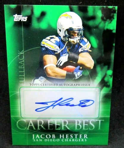 Jacob Hester 2009 Topps Career Best Blue Sharpie Auto Card!Chargers FB ...