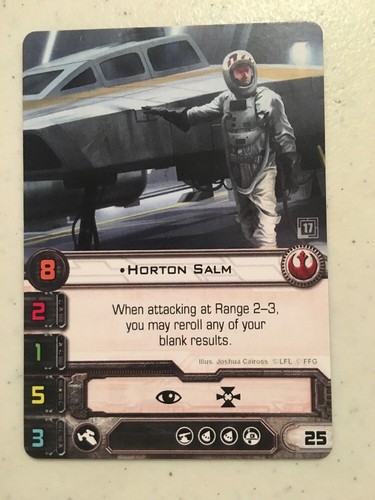Star Wars X-Wing Game Horton Salm Alt Art Card 2017 Q4 Official FFG OP prize | eBay
