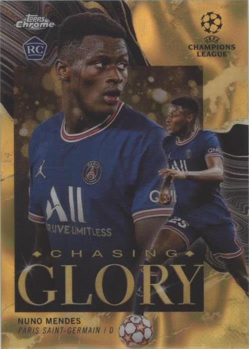 2021-22 Topps Chrome UCL - Chasing Glory Nuno Mendes #CG-18 Gold Lava (RC) for sale online | eBay
