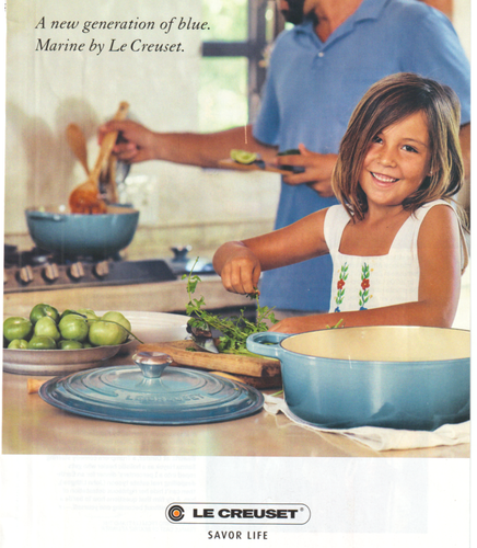 2017 Le Creuset Ad Poster 8"x11" Marine Blue Cookware Kitchenware | eBay