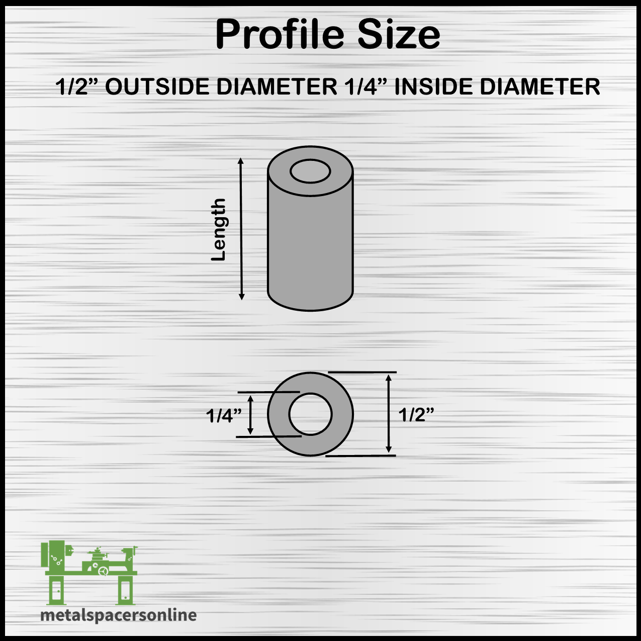 Aluminum Spacer Standoff Bushing Assortment Kit 1/2" OD x 1/4" ID (150 ...