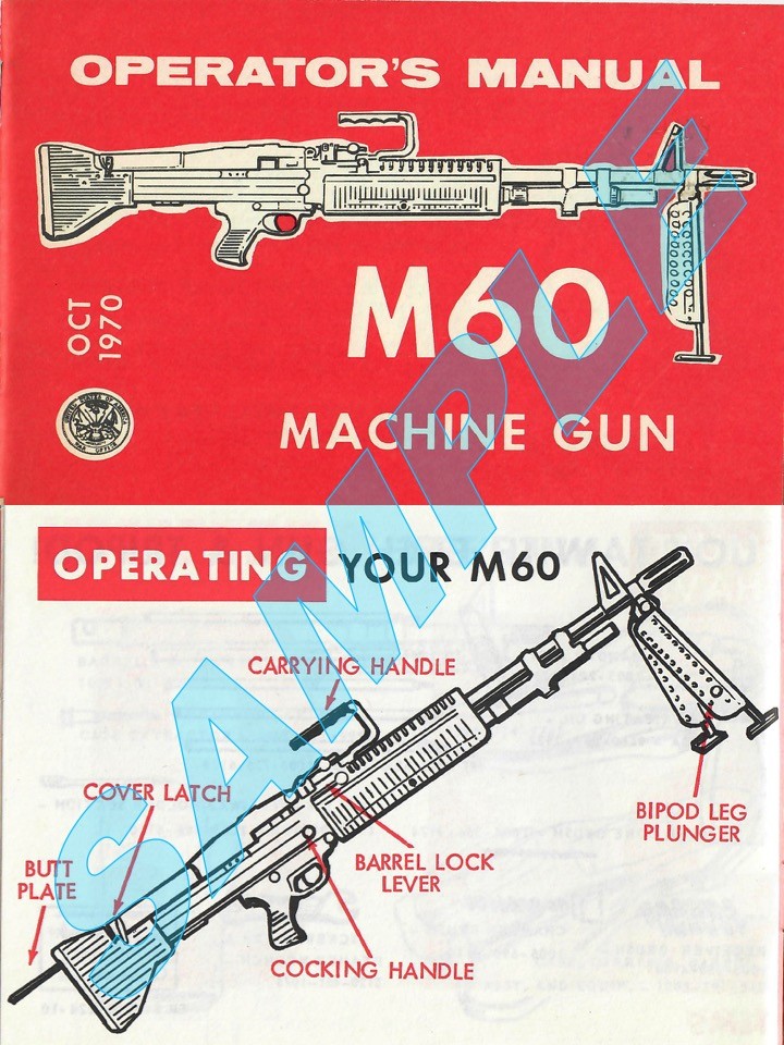 M60 Machine Gun and M122 Tripod Operator's Manual CD Oct 1970 TM 9-1005 ...