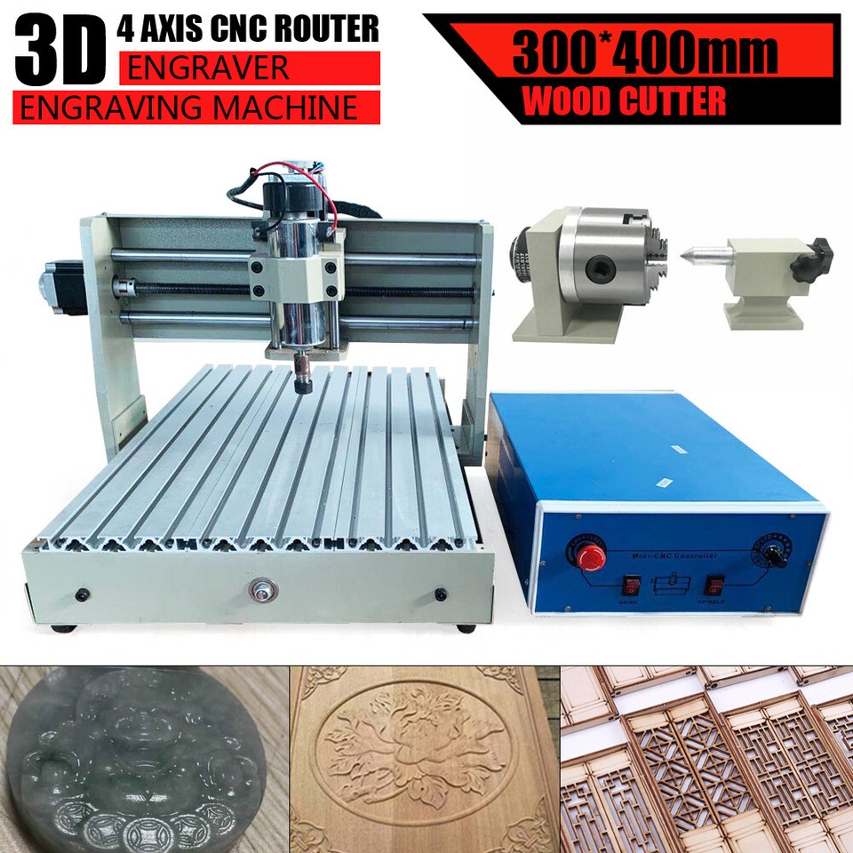 3Axis/4 Axis Port 3040 6040 CNC Router Engraver Machine 3D Cutter USB ...